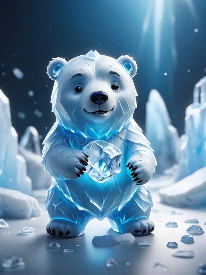 Illustration of Polar Bear with Big Ice Stock Illustration ...