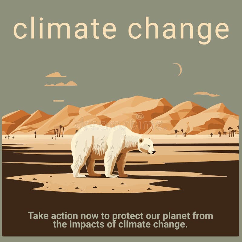 Illustration of a Polar Bear in the Desert Stock Vector - Illustration ...