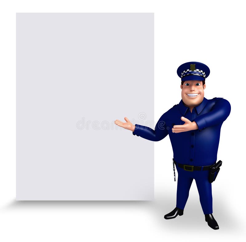 Illustration of Police with White Board Stock Illustration ...