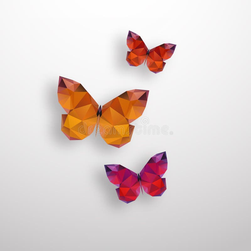 Polygonal Butterfly Stock Illustrations – 1,431 Polygonal Butterfly ...