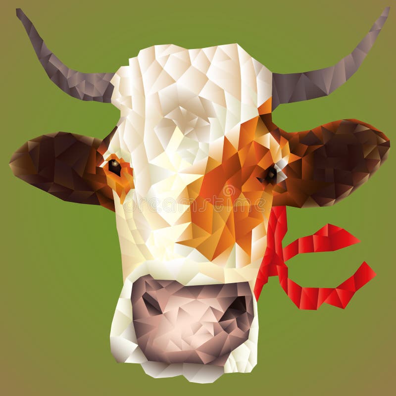 Illustration Polygons Style Cow Stock Vector - Illustration of polygon ...