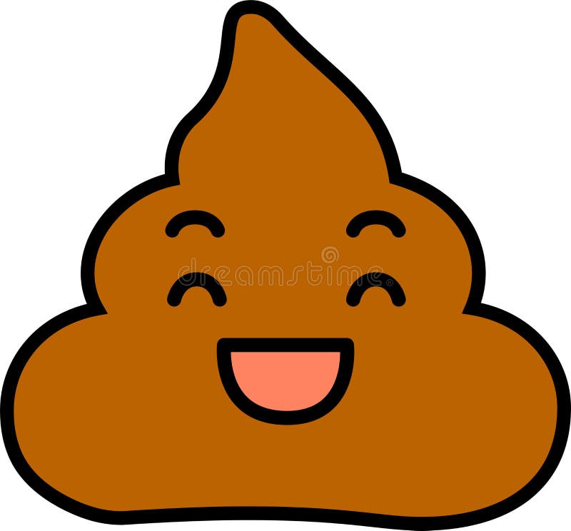 Poo emoticon icon stock vector. Illustration of notice - 195146530