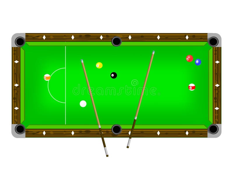 Illustration of a Pool Table Stock Vector - Illustration of bright ...