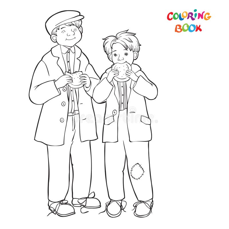 Begging - School Boy Cartoon Character Vector Illustration Stock ...