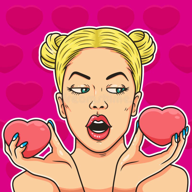 Illustration Of Pop Art Woman Bring Loves Illustration Beauty Woman