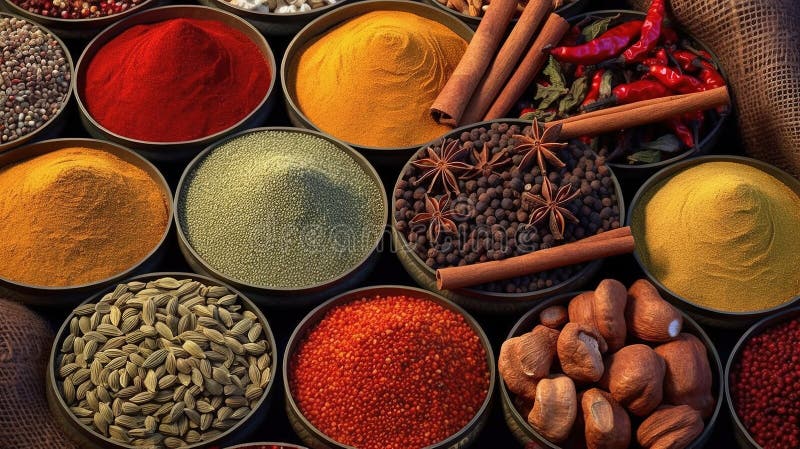 Indian Spices Recipe Composition Stock Vector - Illustration of object ...