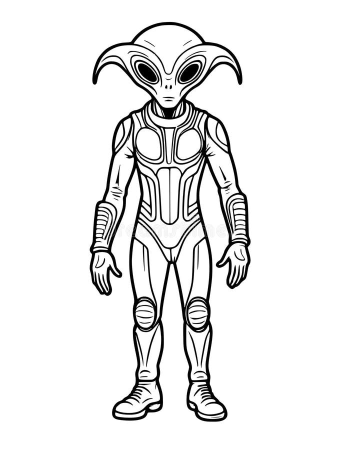 Illustration of a Portrait of an Alien Stock Illustration ...