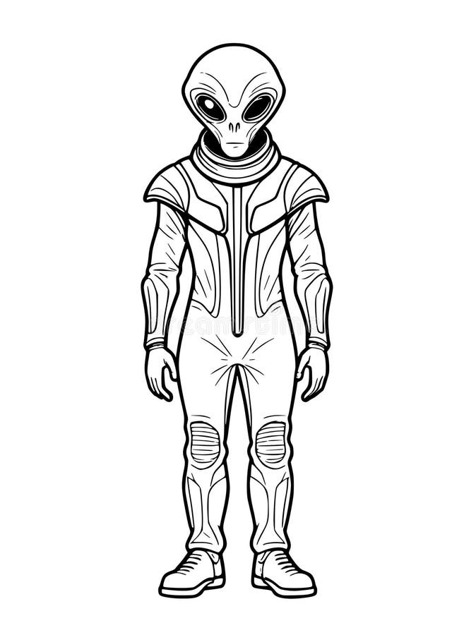 Illustration of a Portrait of an Alien Stock Illustration ...
