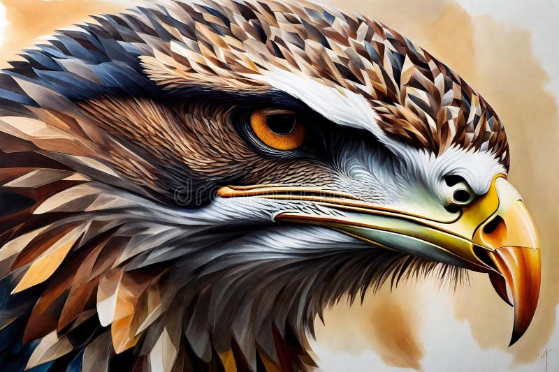 Portrait of an Eagle, Digital Painting Stock Illustration ...