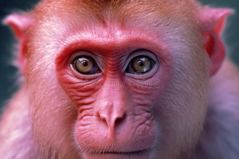 Portrait of the Face of a Monkey, Close-up Stock Illustration ...