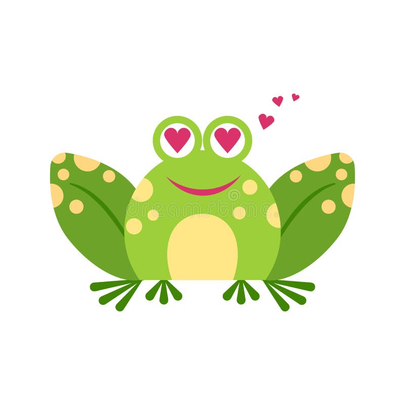 Illustration Portrait of Frog. Cute Love Frog Face Stock Vector ...