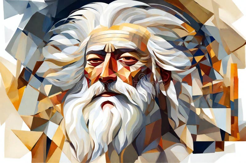 Portrait of Jesus Christ with White Beard and Mustache Stock ...