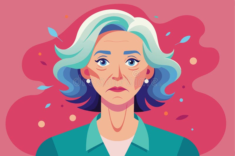 This Illustration Portrays a Woman Experiencing Menopause, Showcasing ...