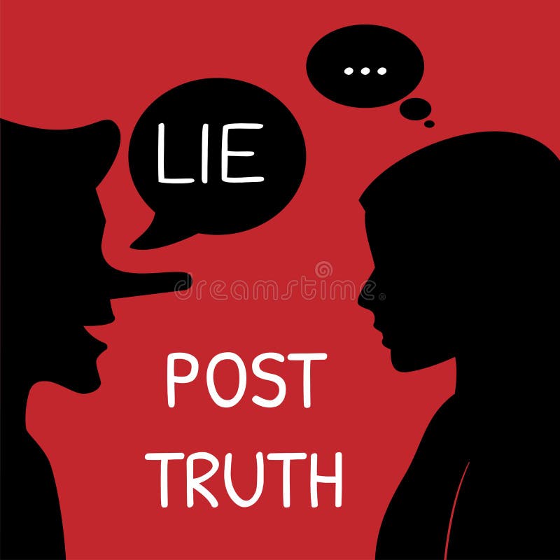 Illustration for Post Truth Concept. Fact and Fake Stock Vector ...