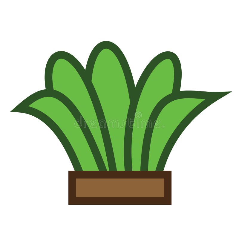 Illustration of Potted Plants and Simple Greenery. Stock Illustration ...
