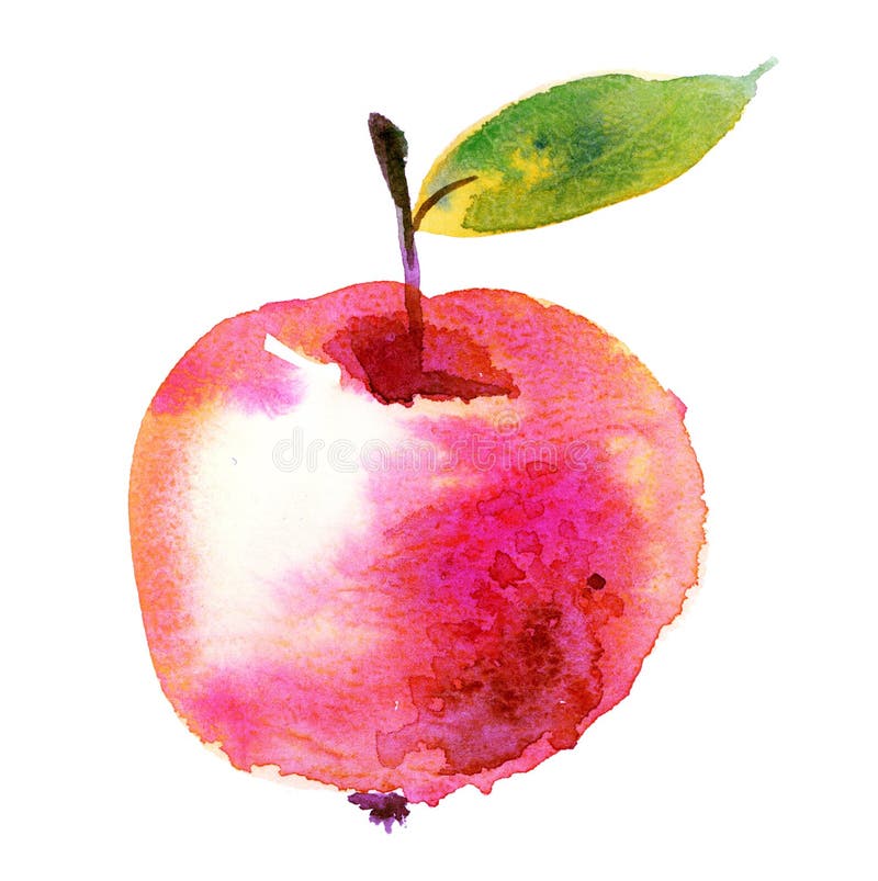 Illustration Pour Aquarelle De Fruit De Pomme Illustration Stock ...