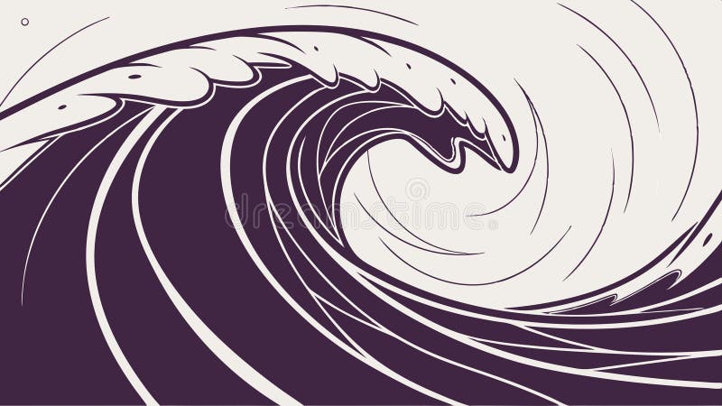 Powerful Ocean Wave Illustration, Dynamic Sea and Water Force Design ...