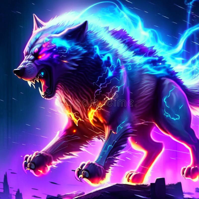 Wolf Neon Light Stock Illustrations – 444 Wolf Neon Light Stock ...
