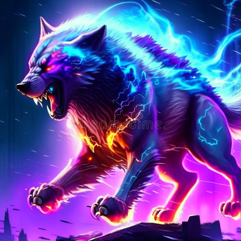 Wolf Neon Light Stock Illustrations – 444 Wolf Neon Light Stock ...