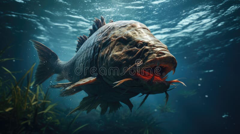 Predator Fish and Catfish Vector Illustration Stock Vector ...