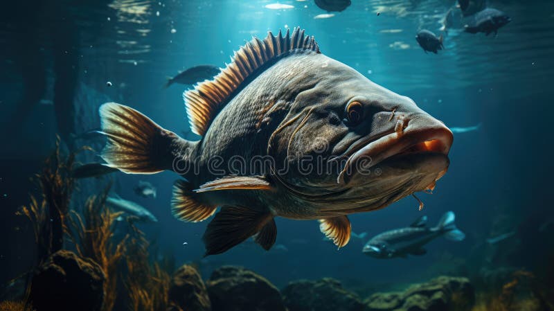 Predator Fish and Catfish Vector Illustration Stock Vector ...