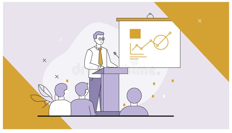Professional Presentation with Data Analysis Illustration Stock Vector ...