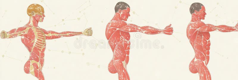 Human Figure Illustration Demonstrating Activated Muscles during ...