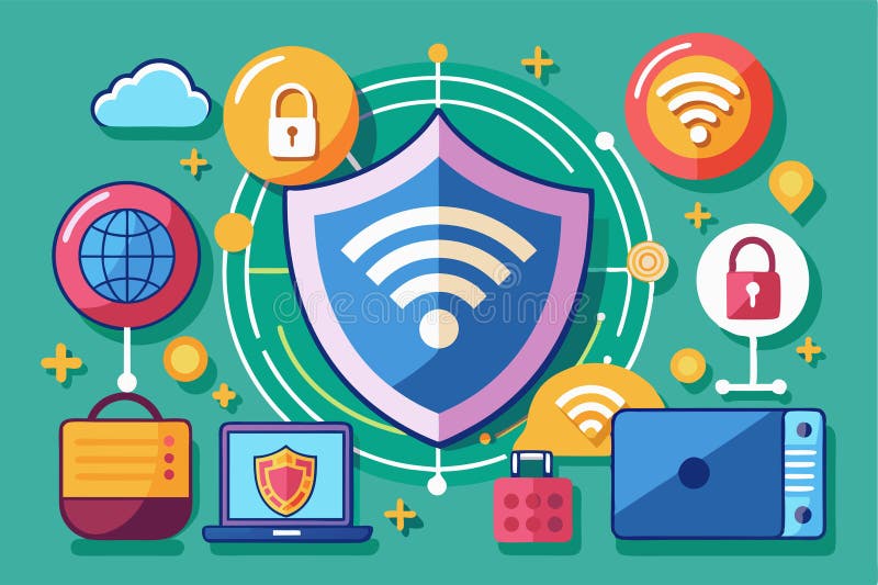 This Illustration Presents Various Wi-Fi Security Features Along with ...