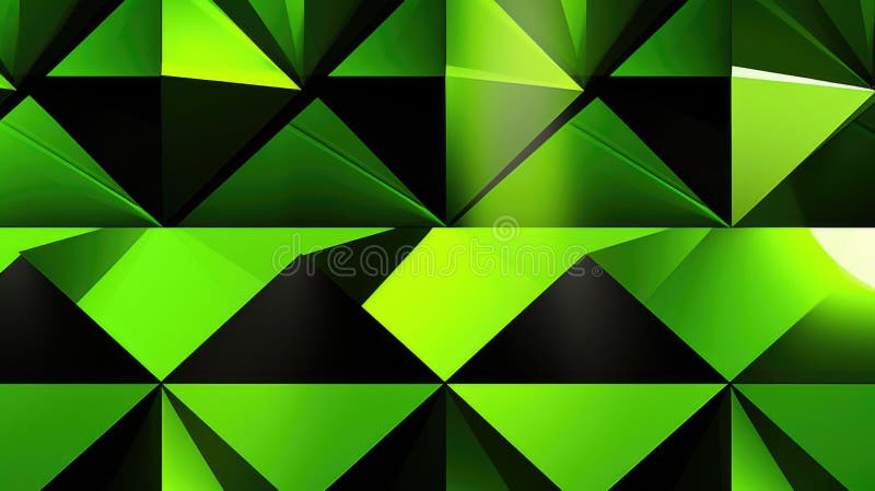 This Illustration Presents a Vibrant Array of Lime Green Geometric ...