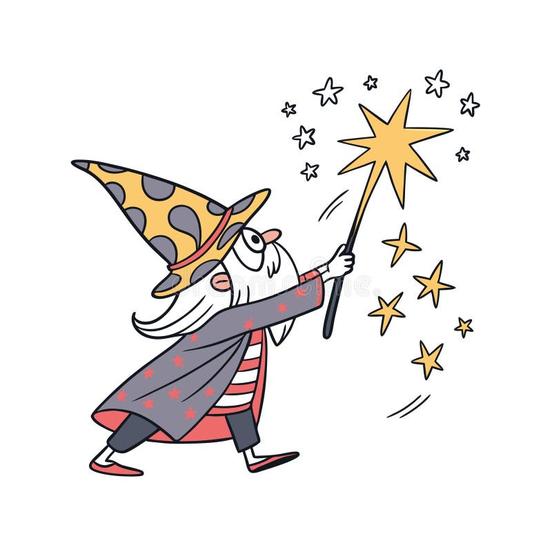 Develop a Whimsical Whiskers the Wizard Stock Vector - Illustration of ...