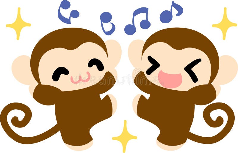 The Illustration of Pretty Monkey Stock Vector - Illustration of print ...