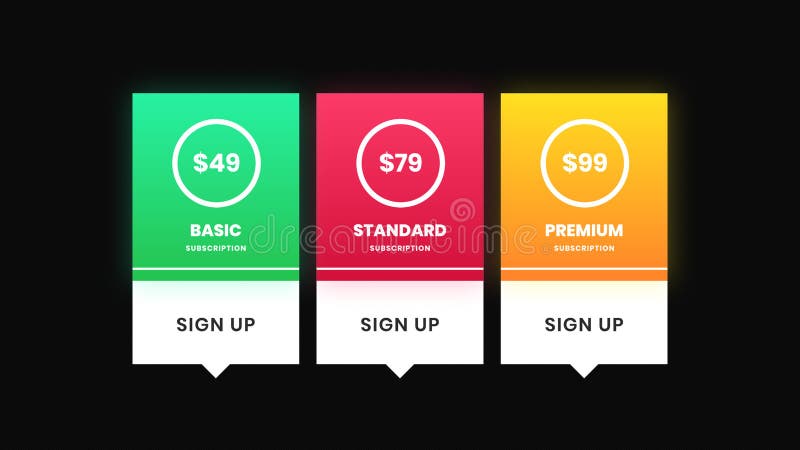 Illustration of Pricing Subscription Plan Table Template, UI UX ...