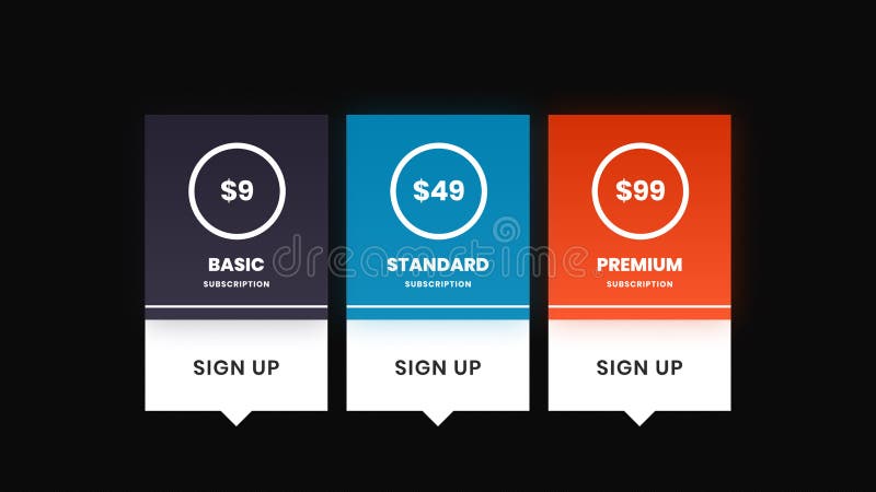 Illustration of Pricing Subscription Plan Table Template, UI UX ...