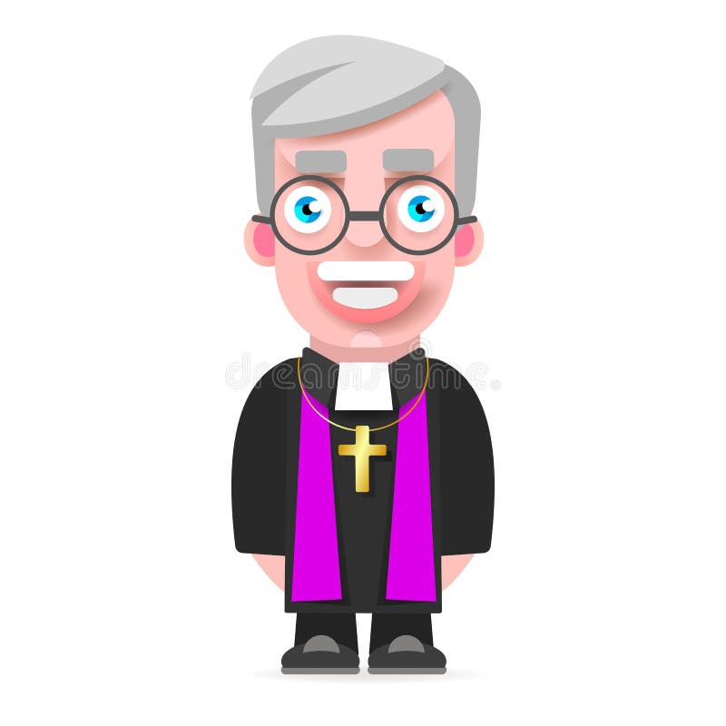 Illustration of a Priest Icon Flat Design. Cartoon Illustration Stock ... Illustration of a Priest Icon Flat Design. Cartoon Illustration Stock ...