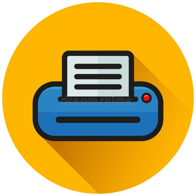 Printer Circle Orange Icon Concept Stock Vector - Illustration of ...