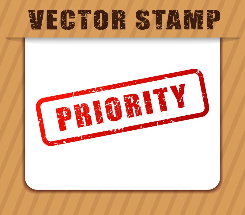Priority stamp icon stock vector. Illustration of mail - 107715805