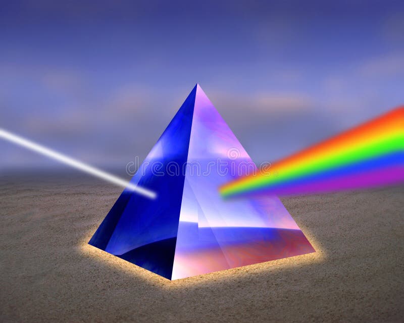 Illustration of a Prism with Rays of Light. Stock Illustration ...