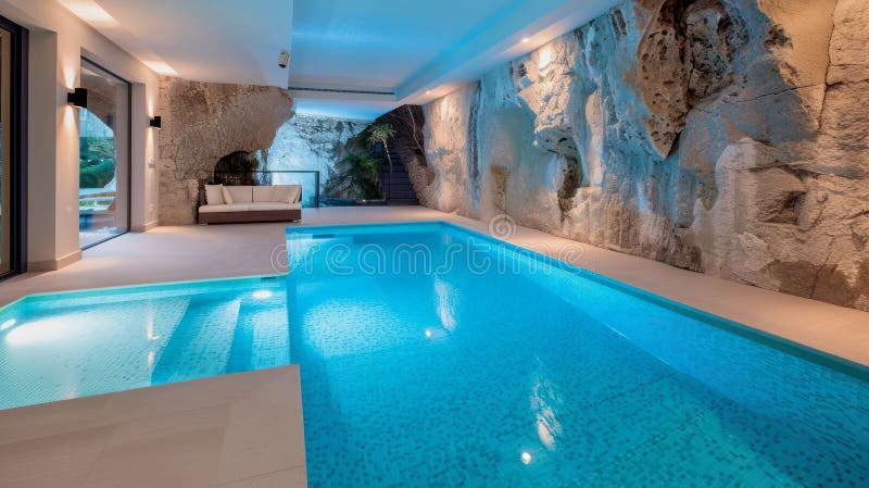 Illustration of a Private Indoor Dream Pool Stock Photo - Image of ...