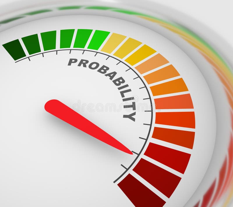 Illustration of Probability Rate Measurement Scale with Arrow. 3D ...