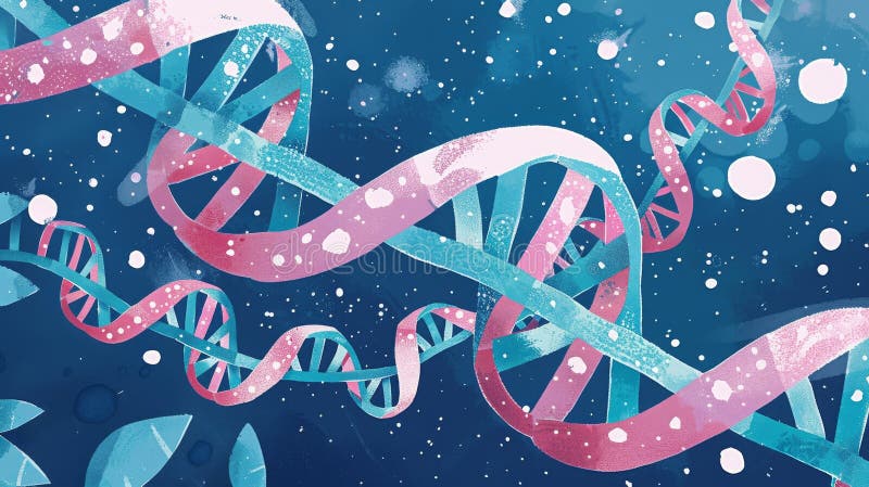 An Illustration of the Process of DNA Replication, with Strands ...