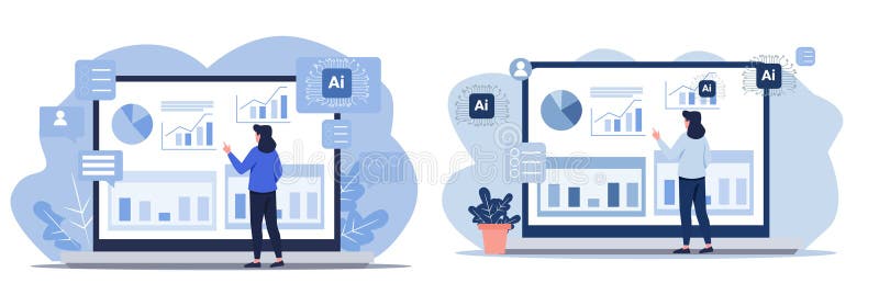 AI-Powered Data Analytics and Business Intelligence Stock Vector ...