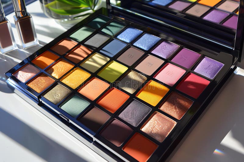 Illustration of Professional Makeup Palette Color Rainbow Color, High ...