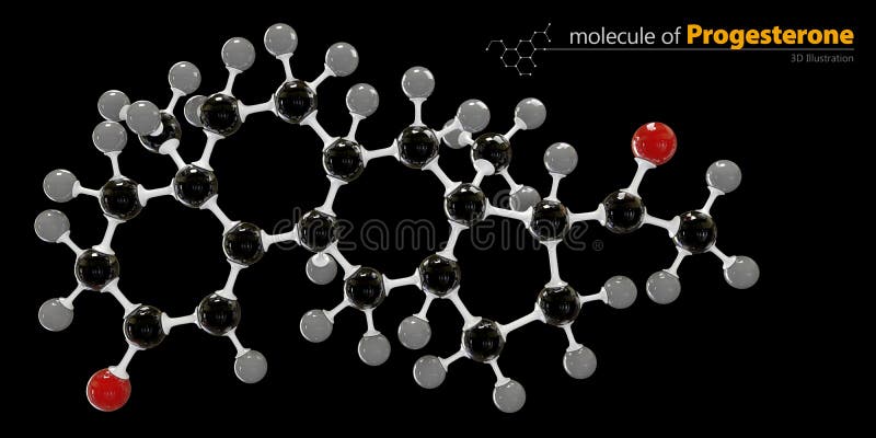 Progesterone Molecule Structure. Stock Illustration - Illustration of ...