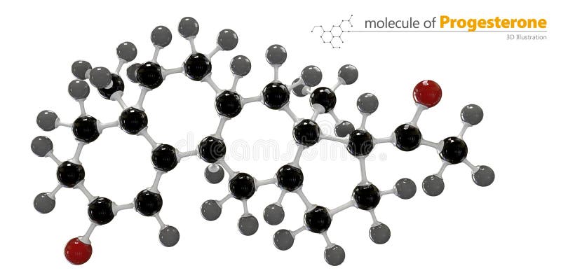 Progesterone Molecule Structure Illustration. Stock Illustration ...