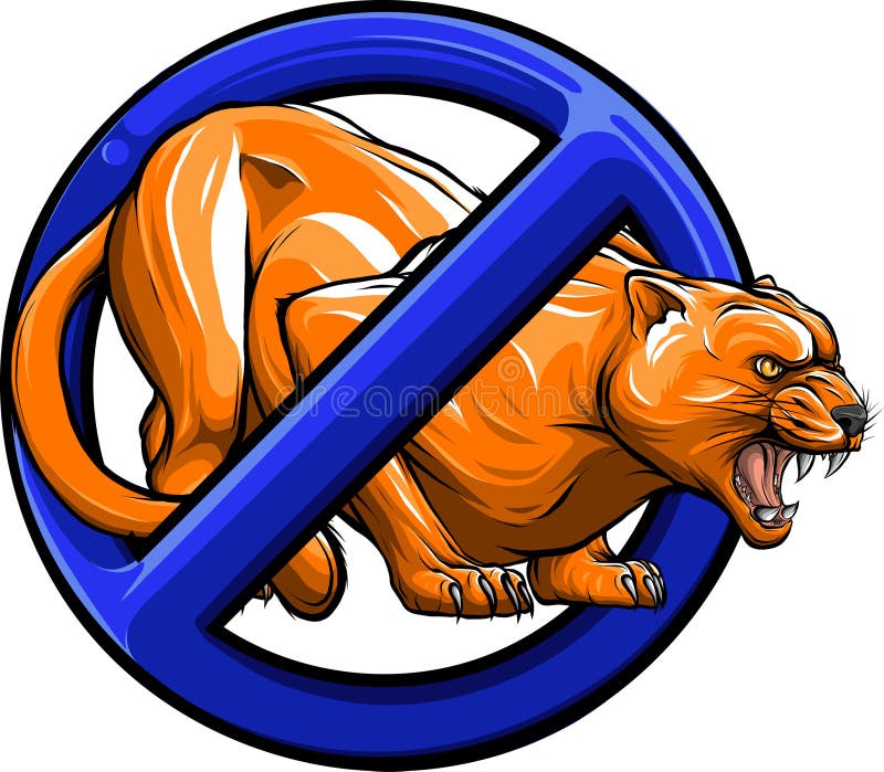Vector Illustration of Prohibition Sign of Panther Stock Vector ...