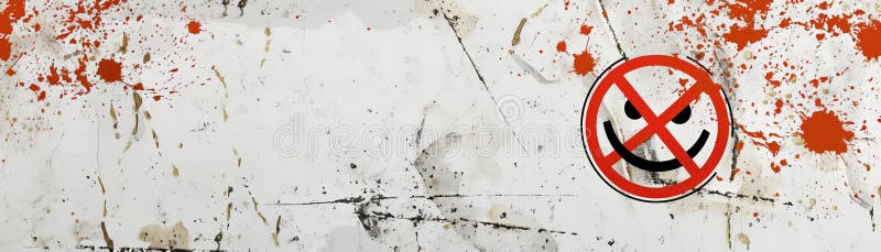 Illustration of a Prohibition Sign with the Text No Smiling in Bold ...