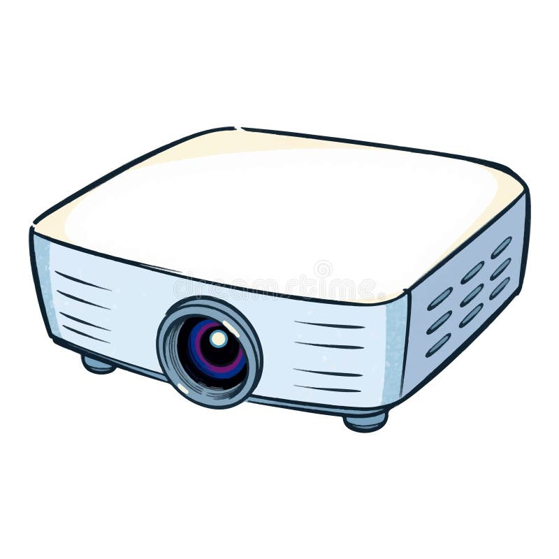 Illustration of Projector Isolated on White Background Stock ...