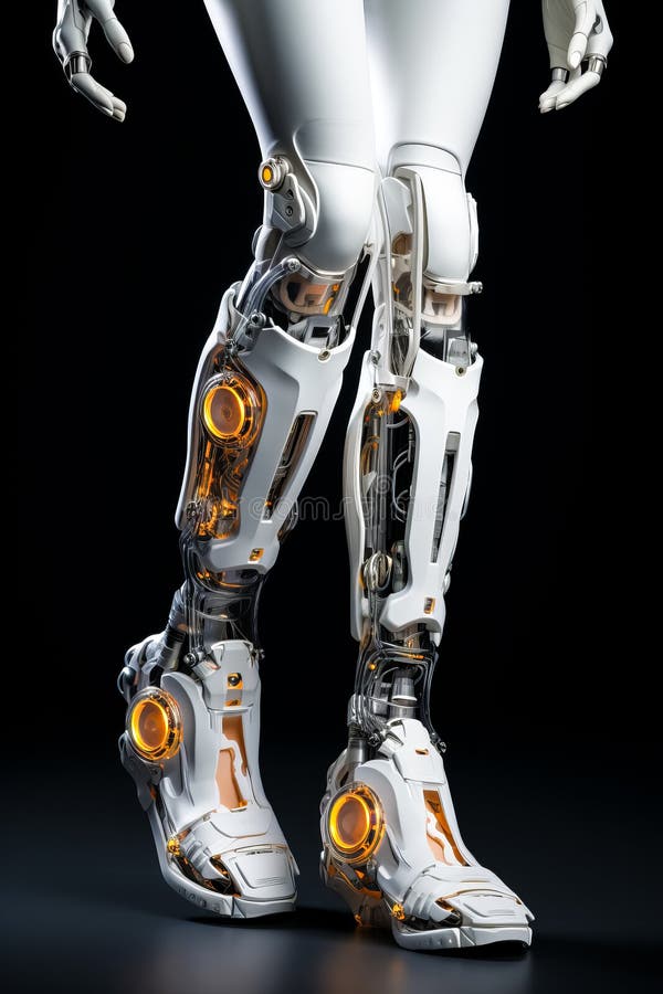 Illustration of Prosthetic Legs on a Black Background or Futuristic ...