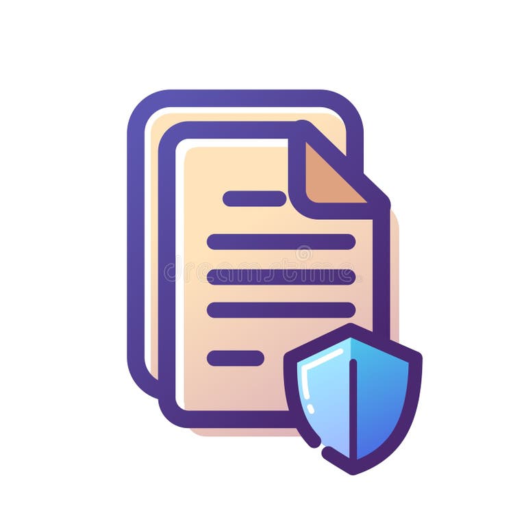 Illustration of Protected Documents. Document Protection Icon Stock ...