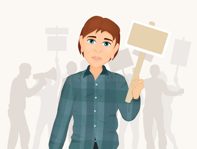 Illustration of Protesting at the Rally Stock Illustration ...